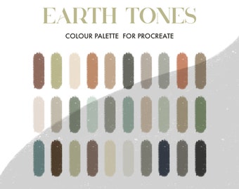 Earth Tones Color Palette, 30 Handpicked Swatches for Procreate, Colors ...