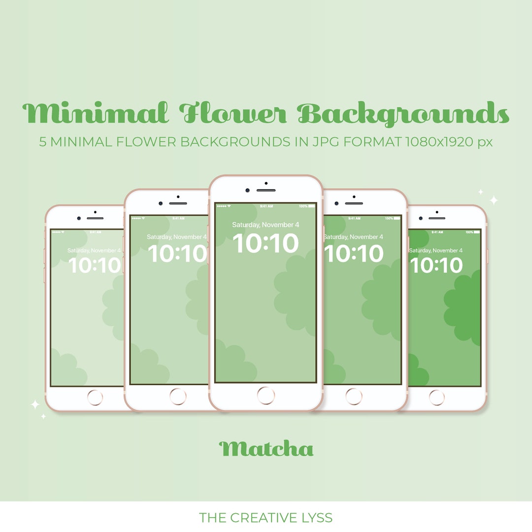 Minimal Flower Backgrounds | Matcha, Green, Earthy Colours | Digital ...