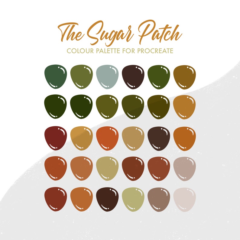 The Sugar Patch Autumn Colour Palette for Procreate | 30 Colours/swatches - Etsy