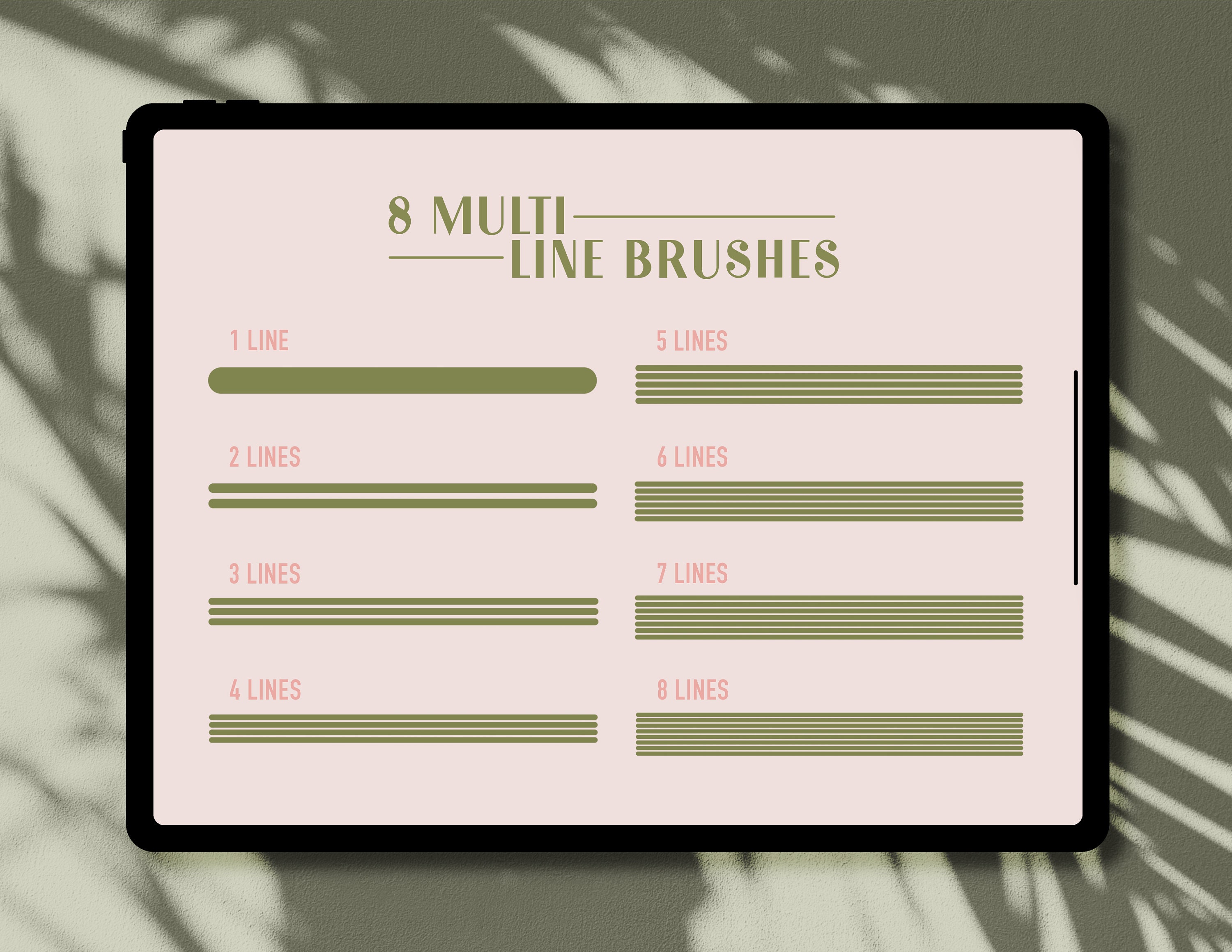 Multi-line Procreate Brush Set 8 Multi-line Brush Bundle Multi Line ...