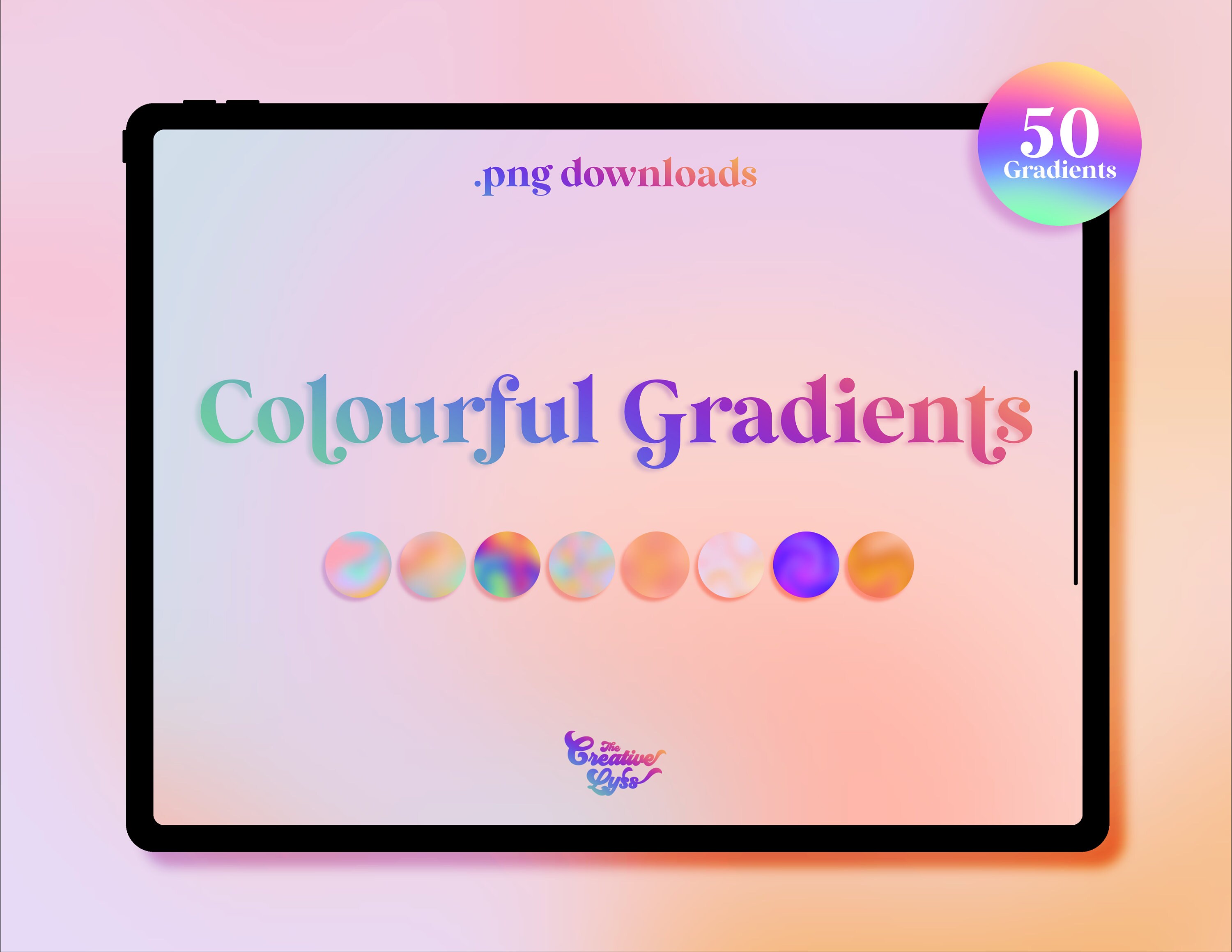 Colourful Gradients/backgrounds | 50 Gradients | Digital Assets ...