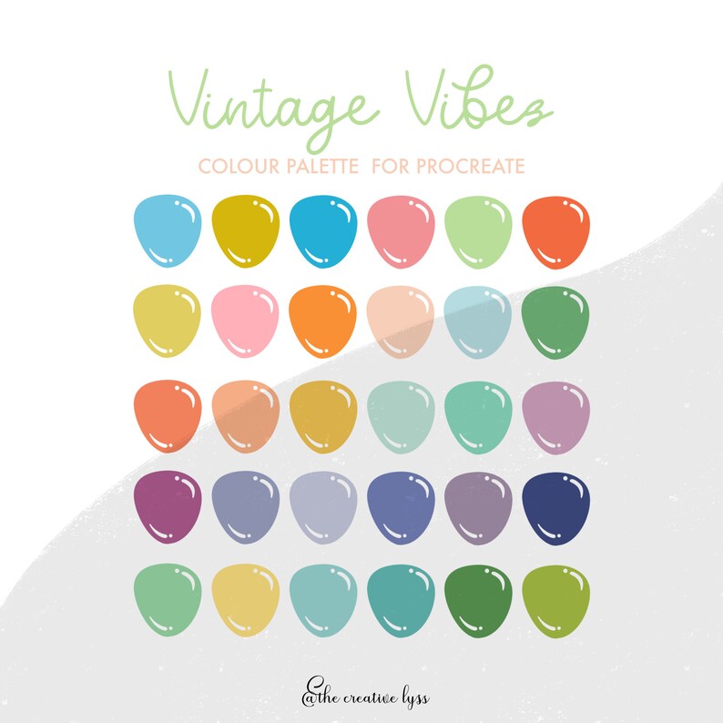 Vintage Vibes Colour Palette for Procreate | 30 Colours/swatches - Etsy