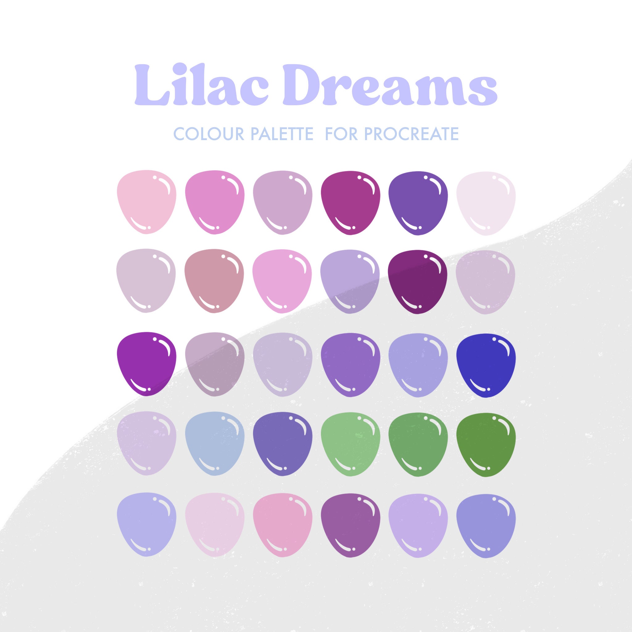 Lilac Dreams Colour Palette for Procreate | 30 Colours/swatches - Etsy