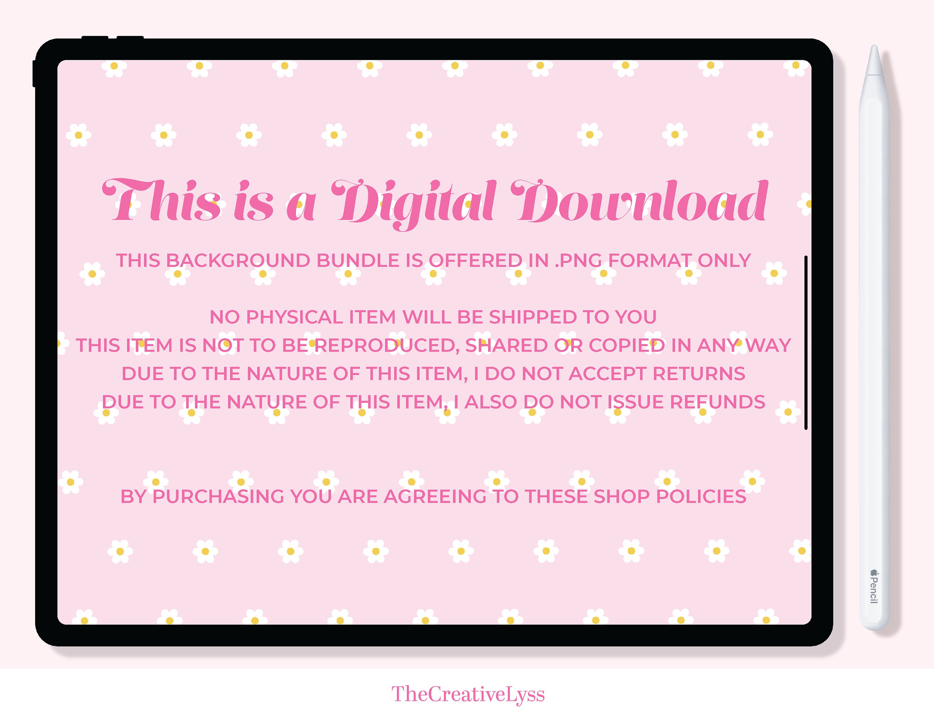 Cute Daisy Backgrounds | Pastel Colours | Digital Assets, Pattern ...