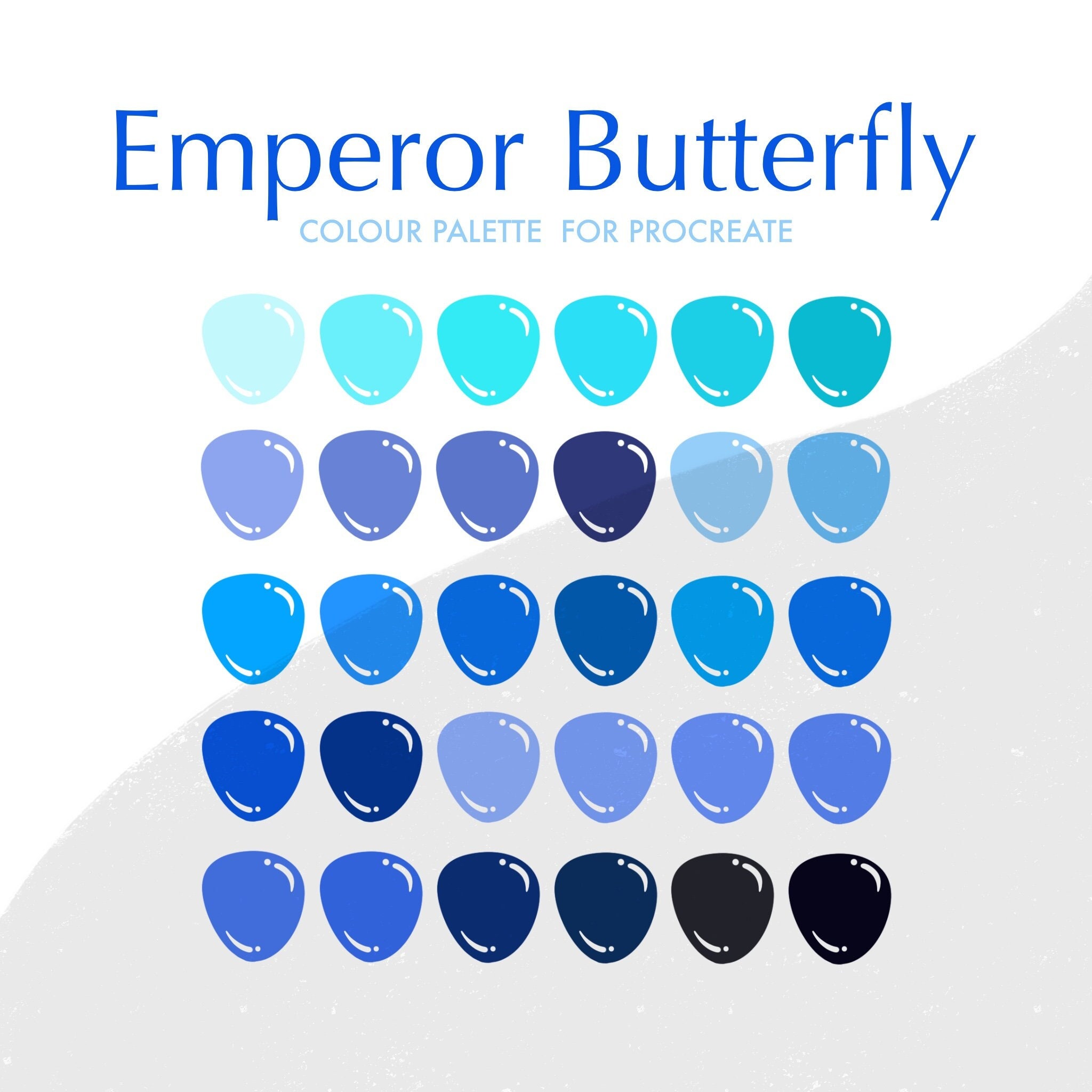 Emperor Butterfly Colour Palette for Procreate | Light and Dark Blues ...