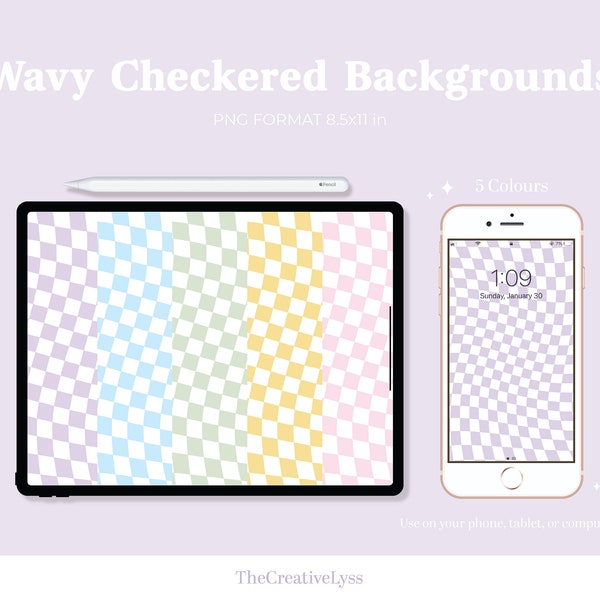 Wavy Checkered Wallpaper - Etsy