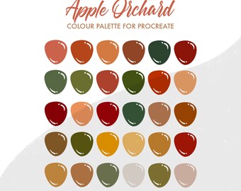Cozy Autumn Colour Palette for Procreate 30 Colours/swatches - Etsy
