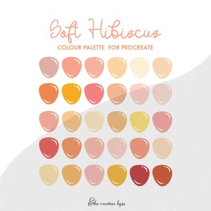 Soft Hibiscus Colour Palette for Procreate 30 - Etsy