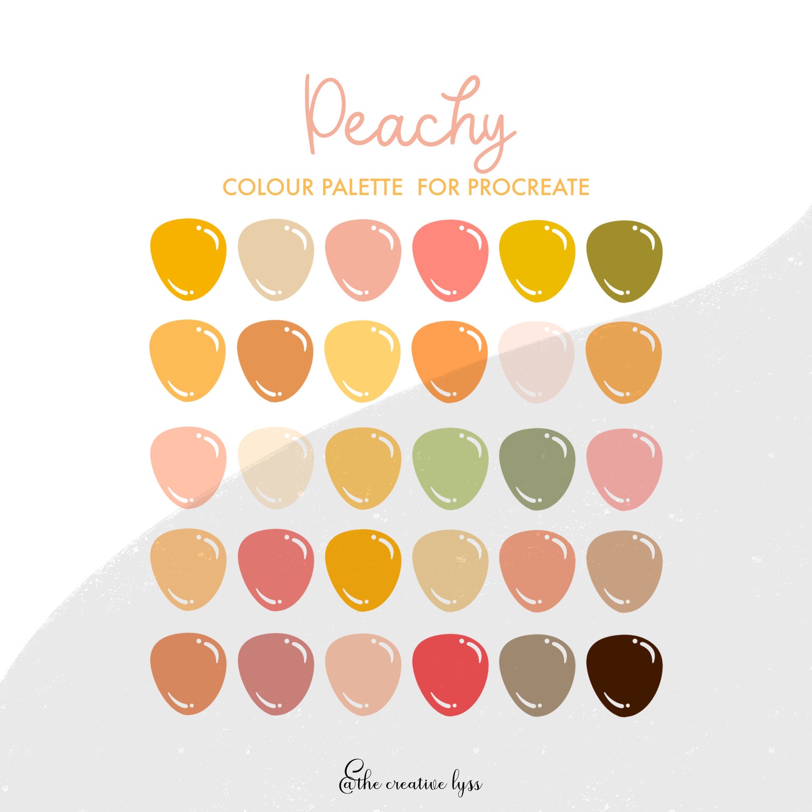 Peachy Colour Palette for Procreate | 30 Colours/swatches - Etsy