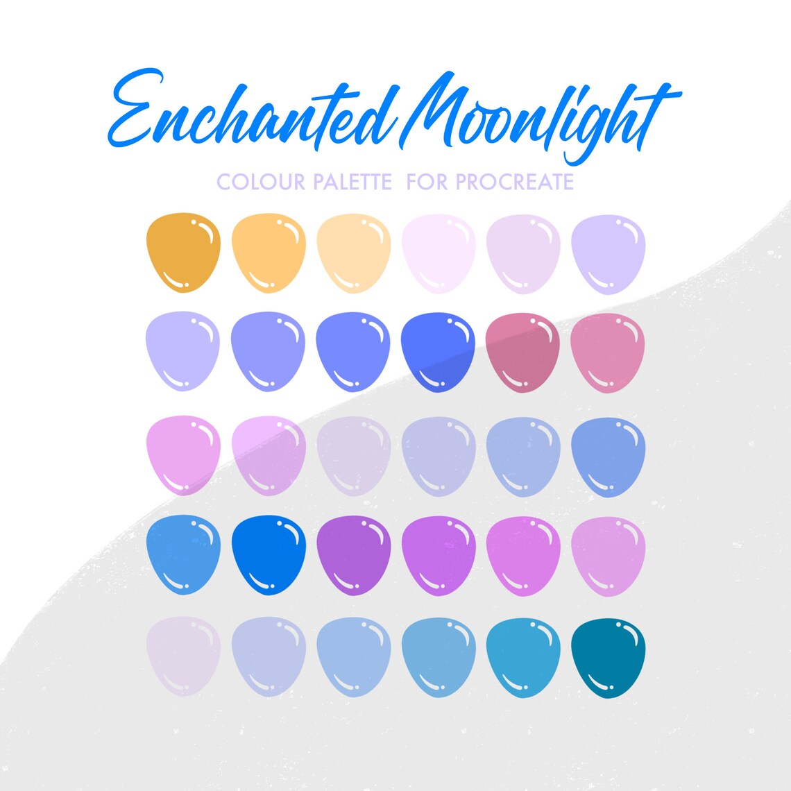 Enchanted Moonlight Color Palette for Procreate | 30 Colours/swatches ...