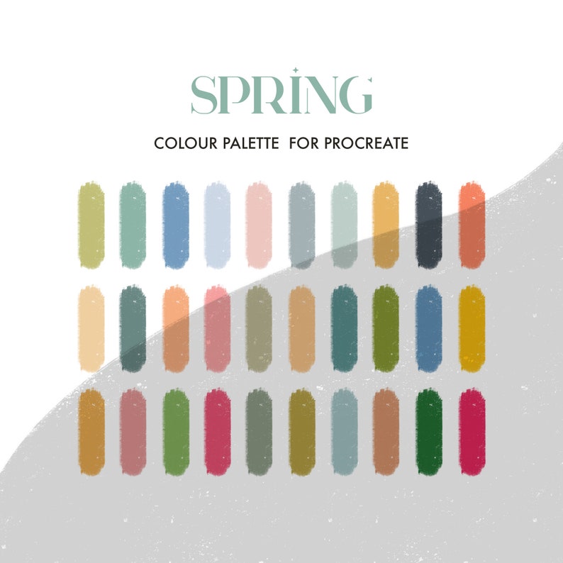 Spring Colour Palette for Procreate | 30 Colours/swatches - Etsy