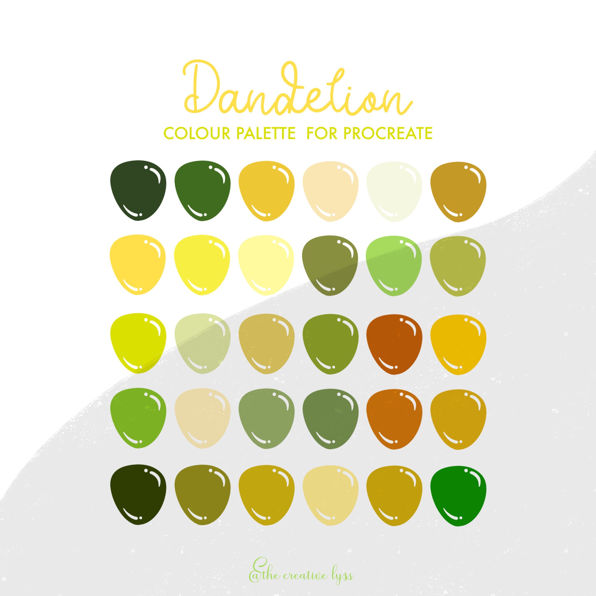 Dandelion Colour Palette for Procreate | 30 Colours/swatches - Etsy
