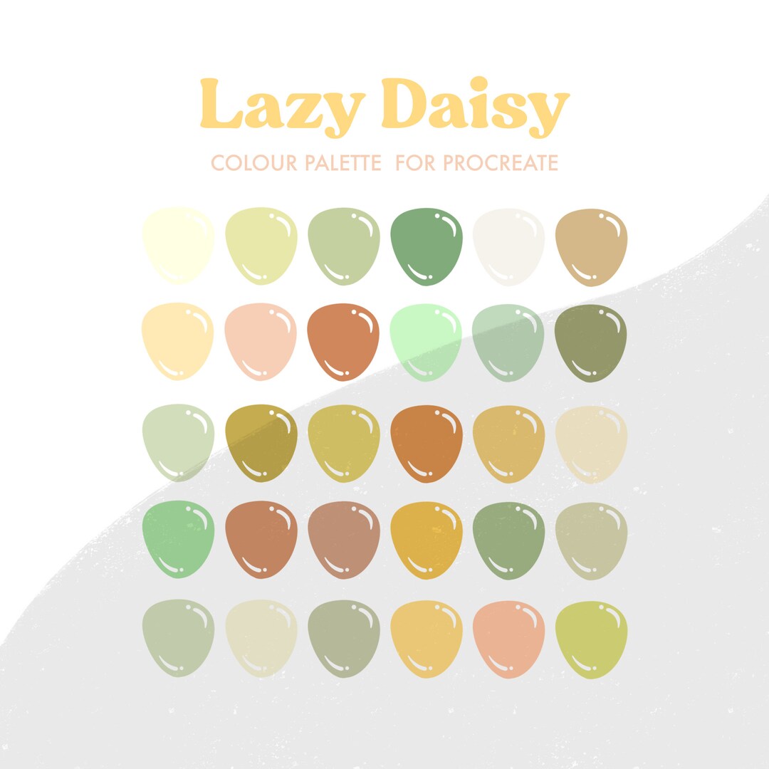 Lazy Daisy Colour Palette for Procreate | 30 Colours/swatches - Etsy