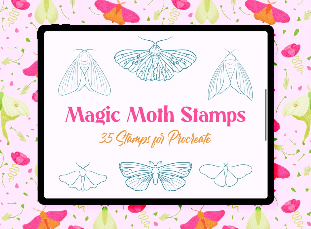 35 Magic Moth Stamp Brushes for Procreate | Moths, Luna Moth ...