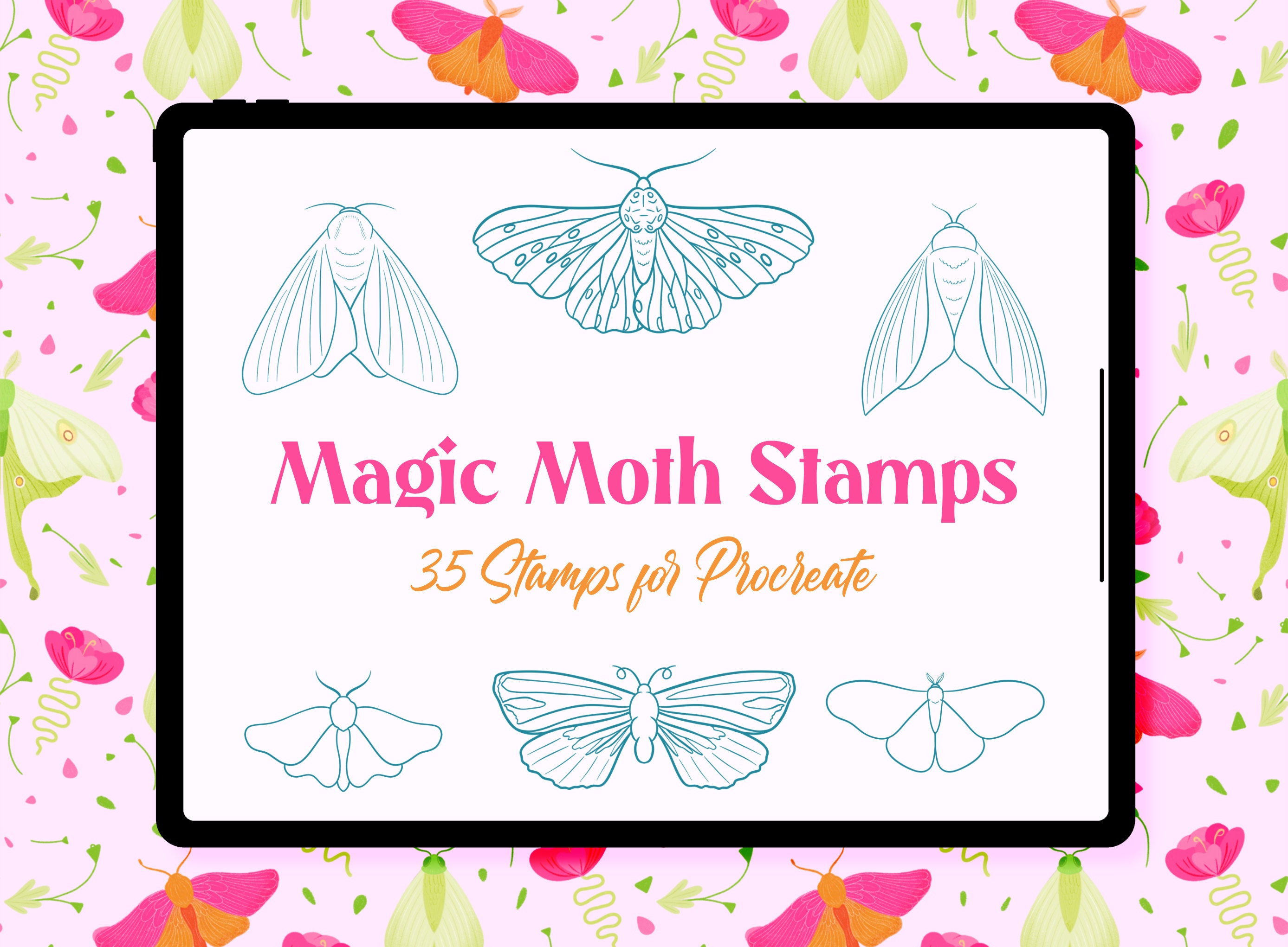 35 Magic Moth Stamp Brushes for Procreate | Moths, Luna Moth ...