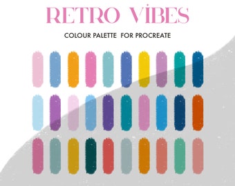 Retro Rainbow Procreate Color Palette | 30 Color Swatches | iPad ...