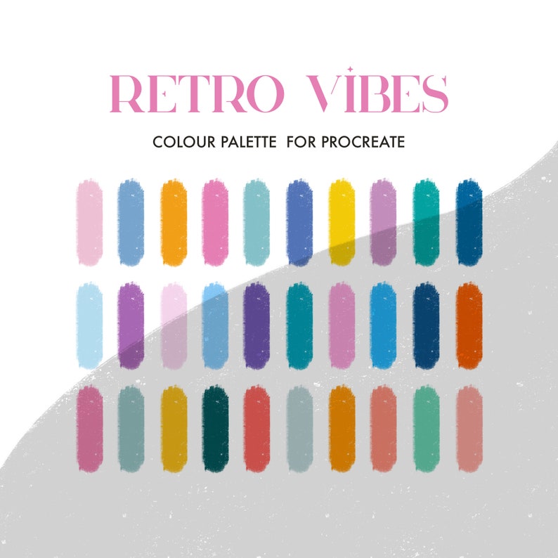 Retro Colour Palette for Procreate | 30 Colours/swatches - Etsy