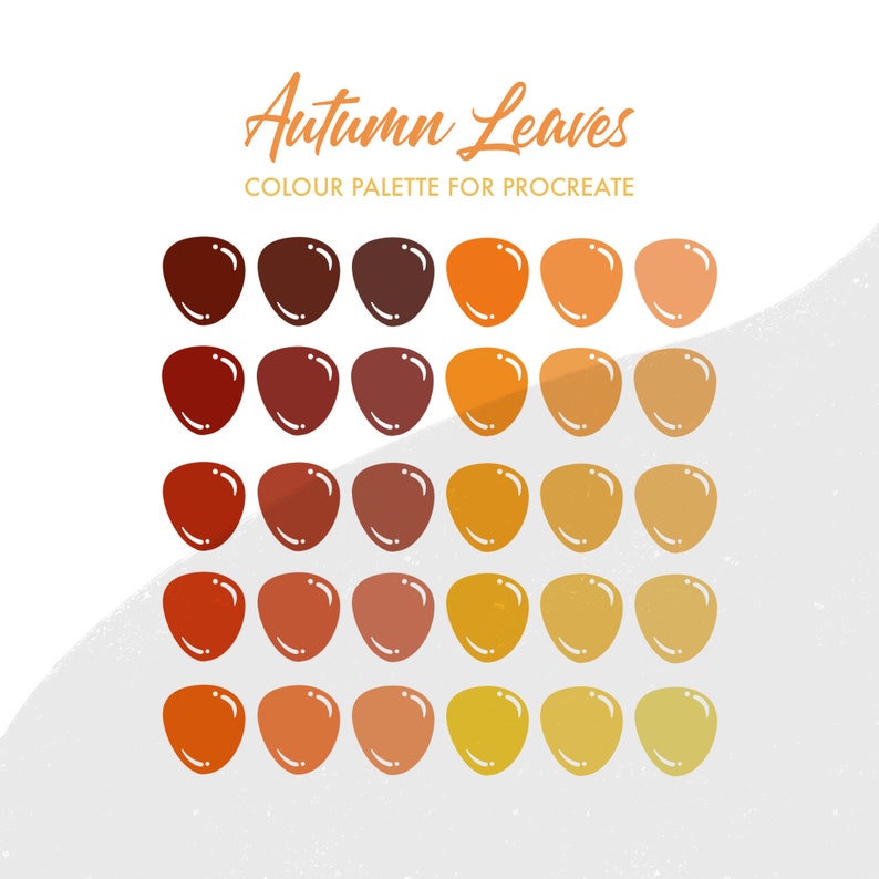Autumn Leaves Colour Palette for Procreate | 30 Colours/swatches - Etsy