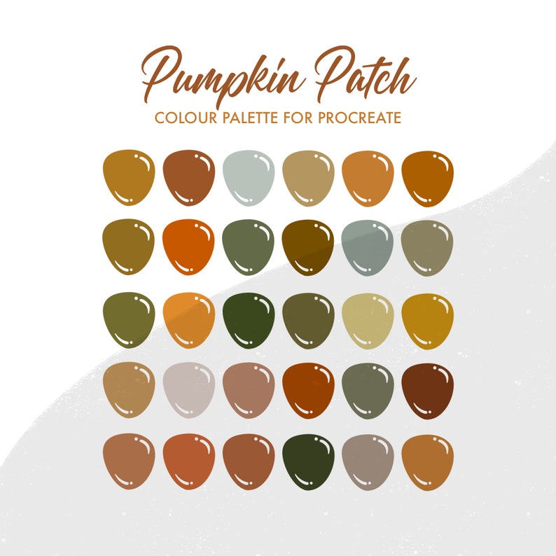 The Pumpkin Patch Autumn Colour Palette for Procreate | 30 Colours ...