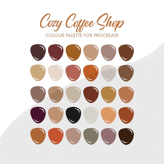 Cozy Coffee Shop Colour Palette for Procreate 30 - Etsy