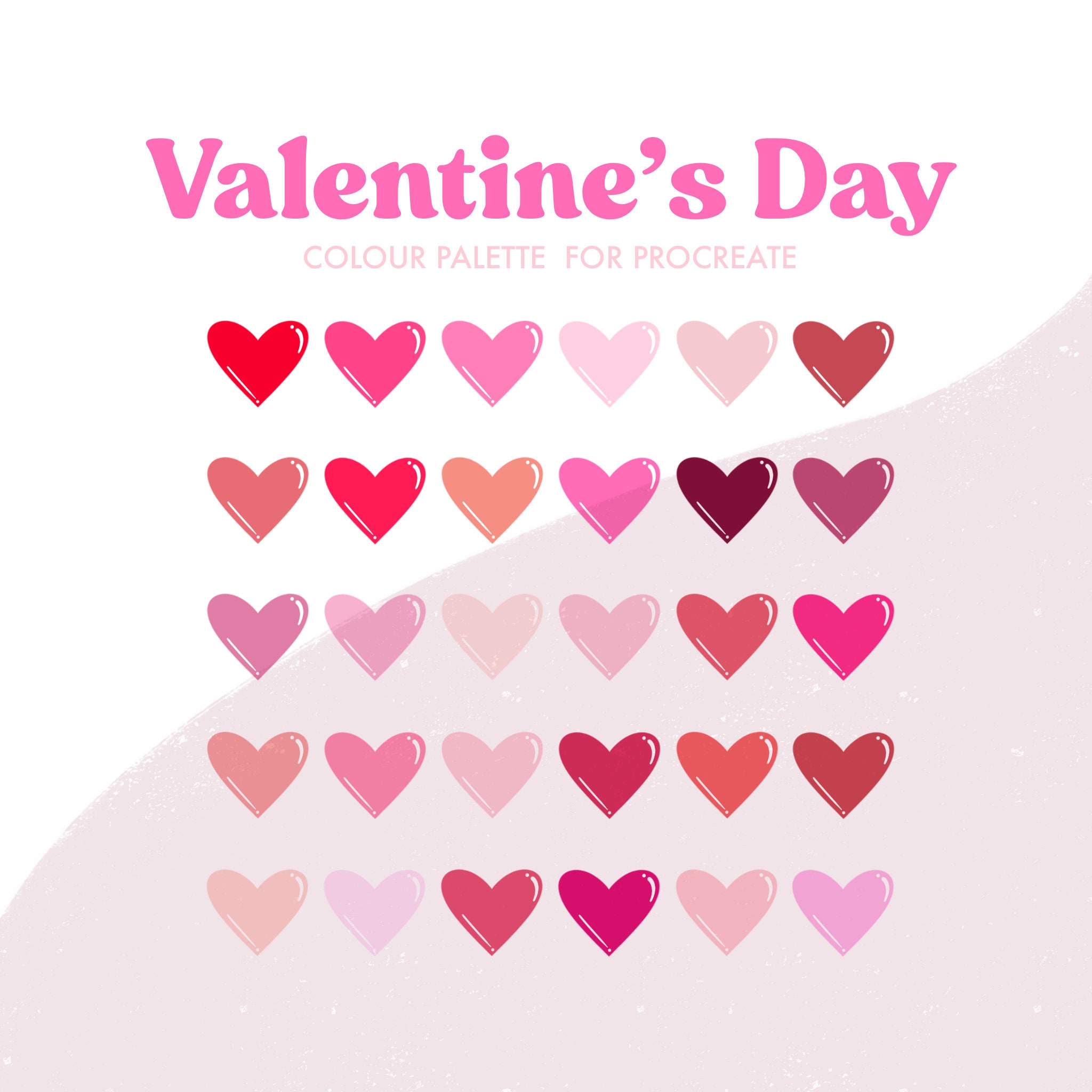 Valentine's Day Colour Palette for Procreate | Valentine Pink, Red ...