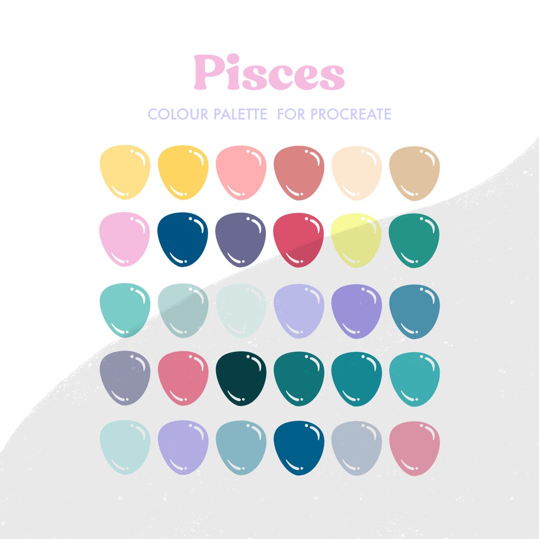 Pisces Zodiac Sign Colour Palette for Procreate | 30 Colours/swatches ...