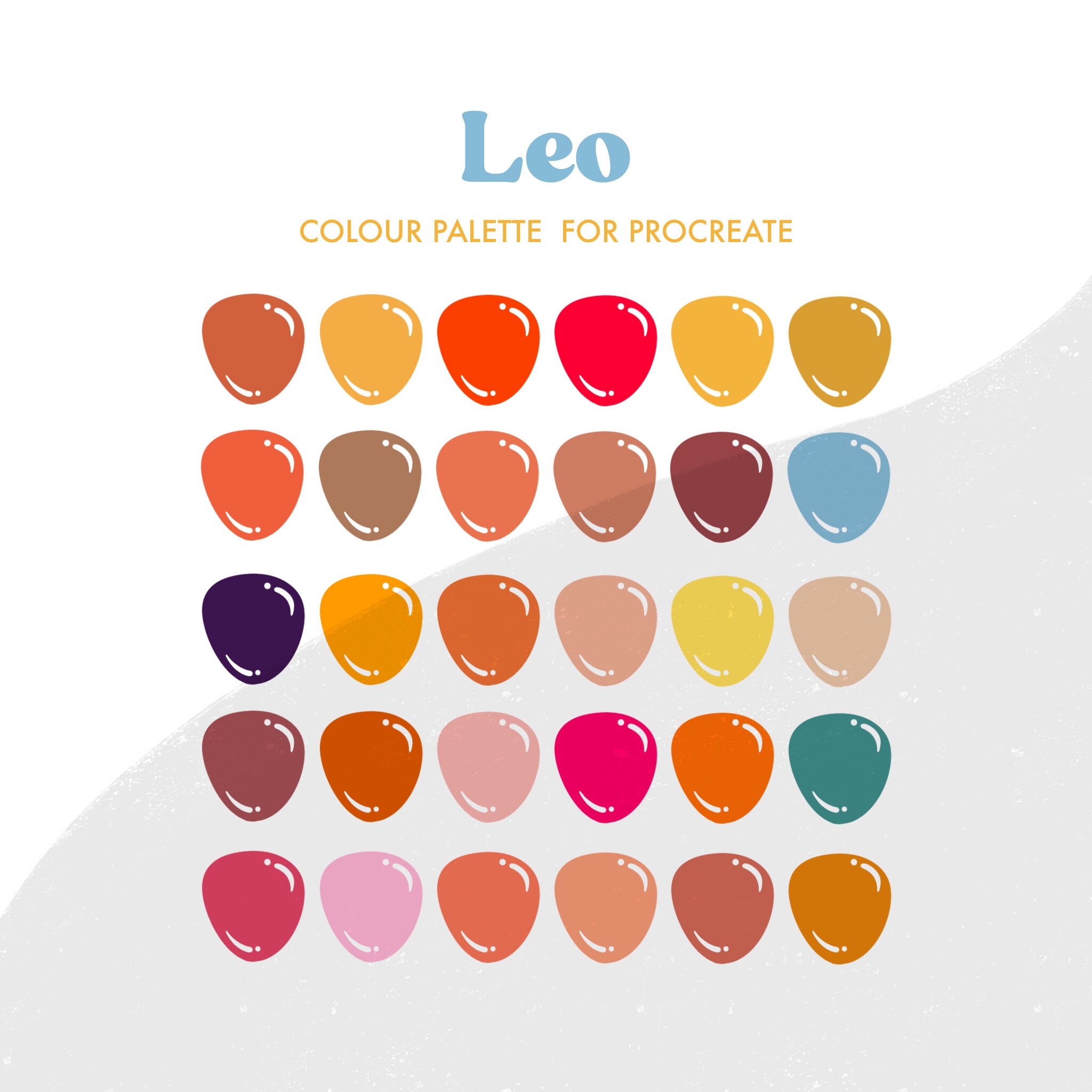 Leo Zodiac Sign Colour Palette For Procreate 30 Download Now Etsy Leo Zodiac Sign Colour Palette For Procreate 30 Download Now Etsy