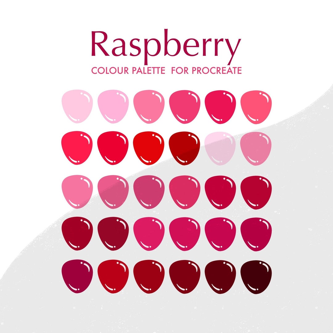 Raspberry Colour Palette for Procreate Pinks Reds Burgundy - Etsy
