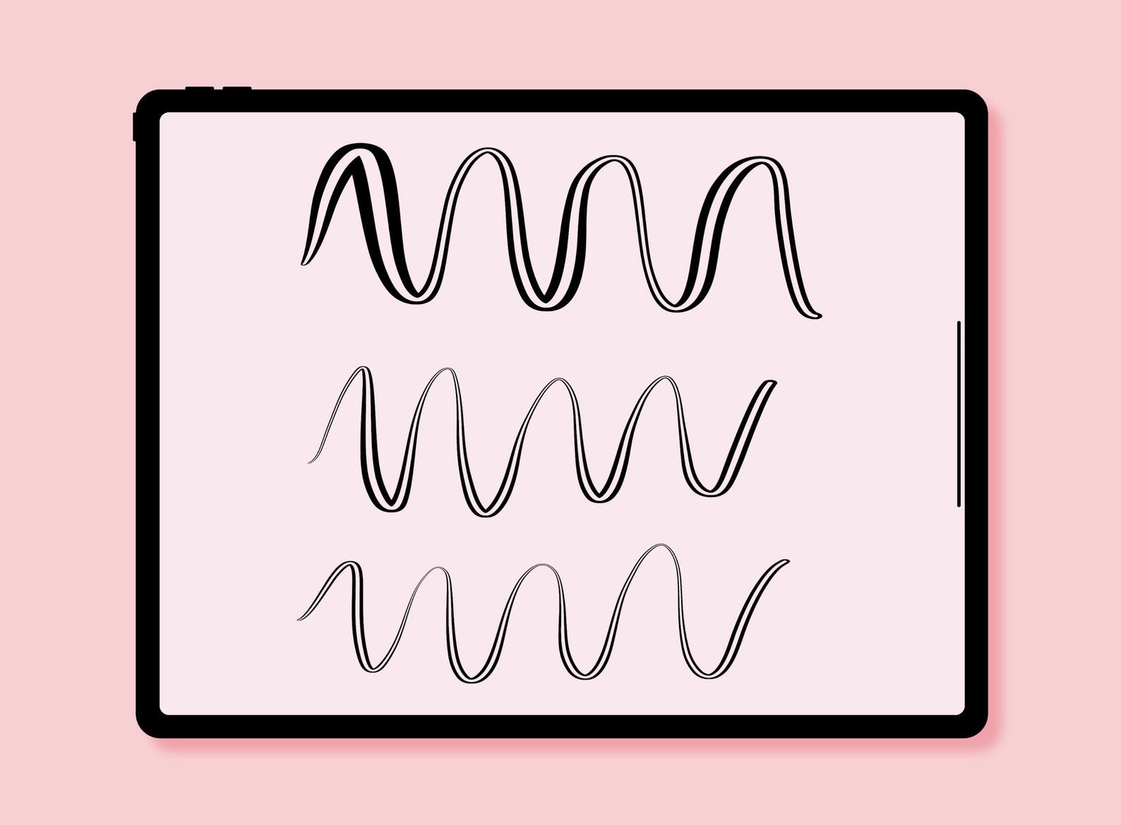 Abby Calligraphy Outline Brush for Procreate | Pressure Sensitive Brush ...