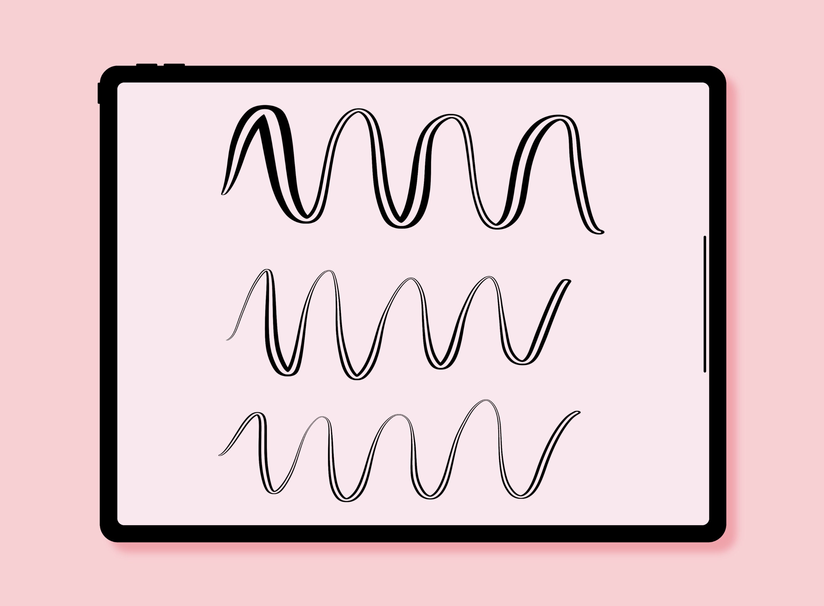 Abby Calligraphy Outline Brush for Procreate | Pressure Sensitive Brush ...