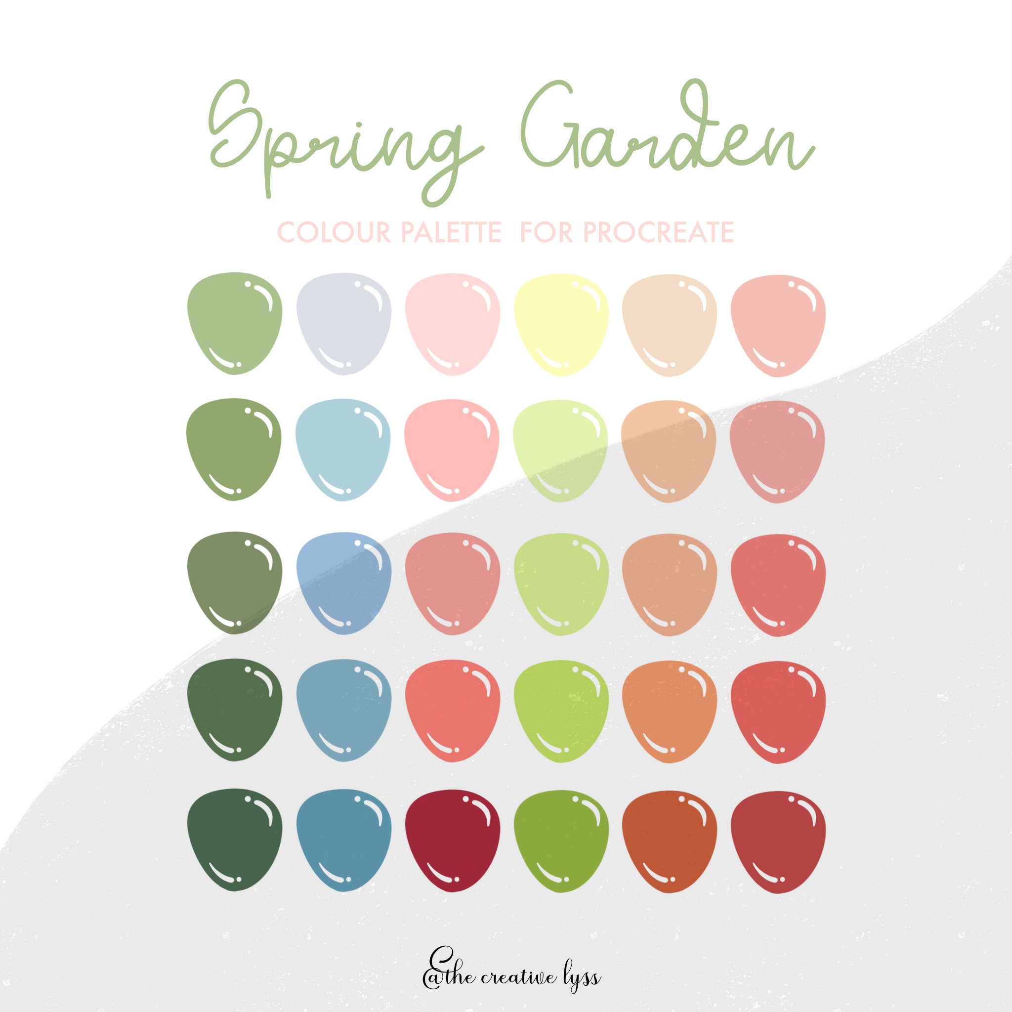 Spring Garden Colour Palette for Procreate | 30 Colours/swatches - Etsy