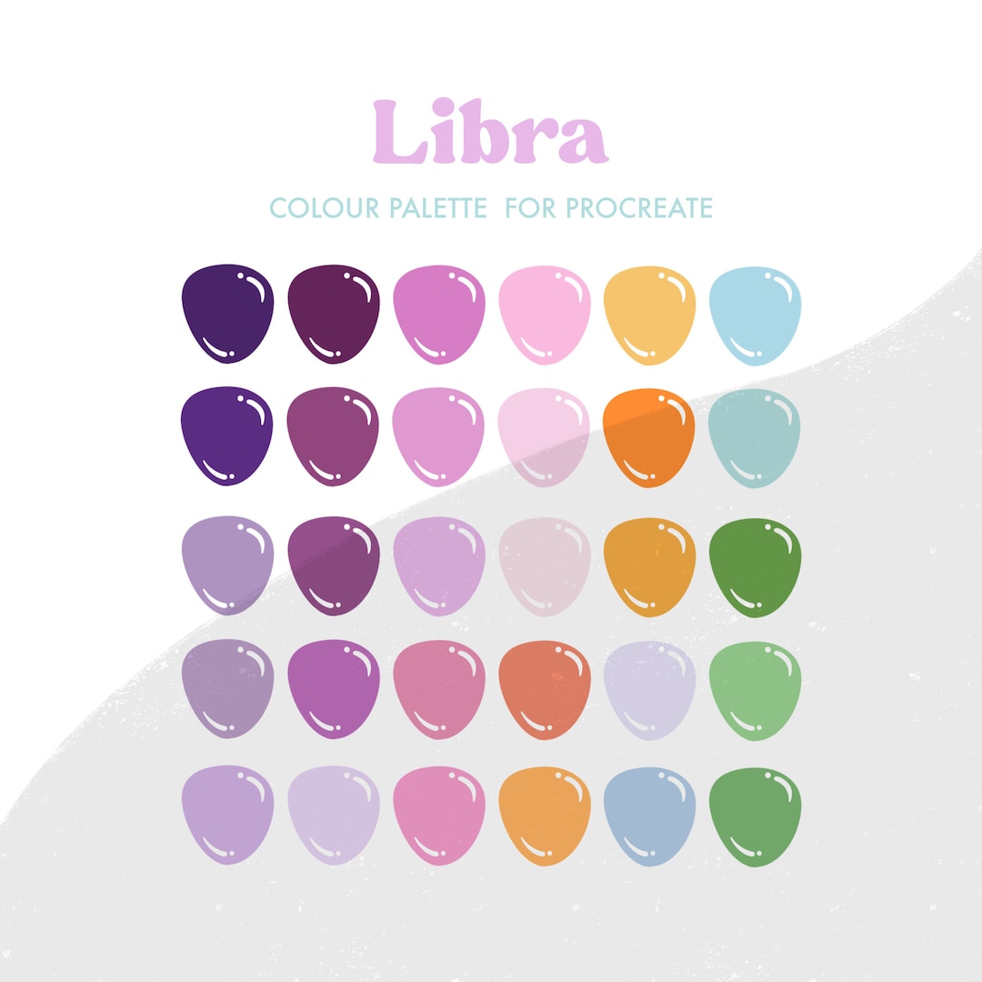 Libra Zodiac Sign Colour Palette for Procreate | 30 Colours/swatches - Etsy