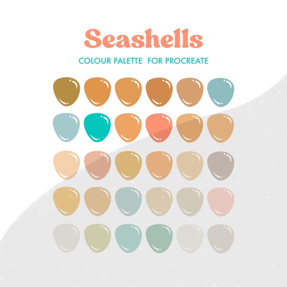 Seashells Color Palette for Procreate 30 Colours/swatches - Etsy