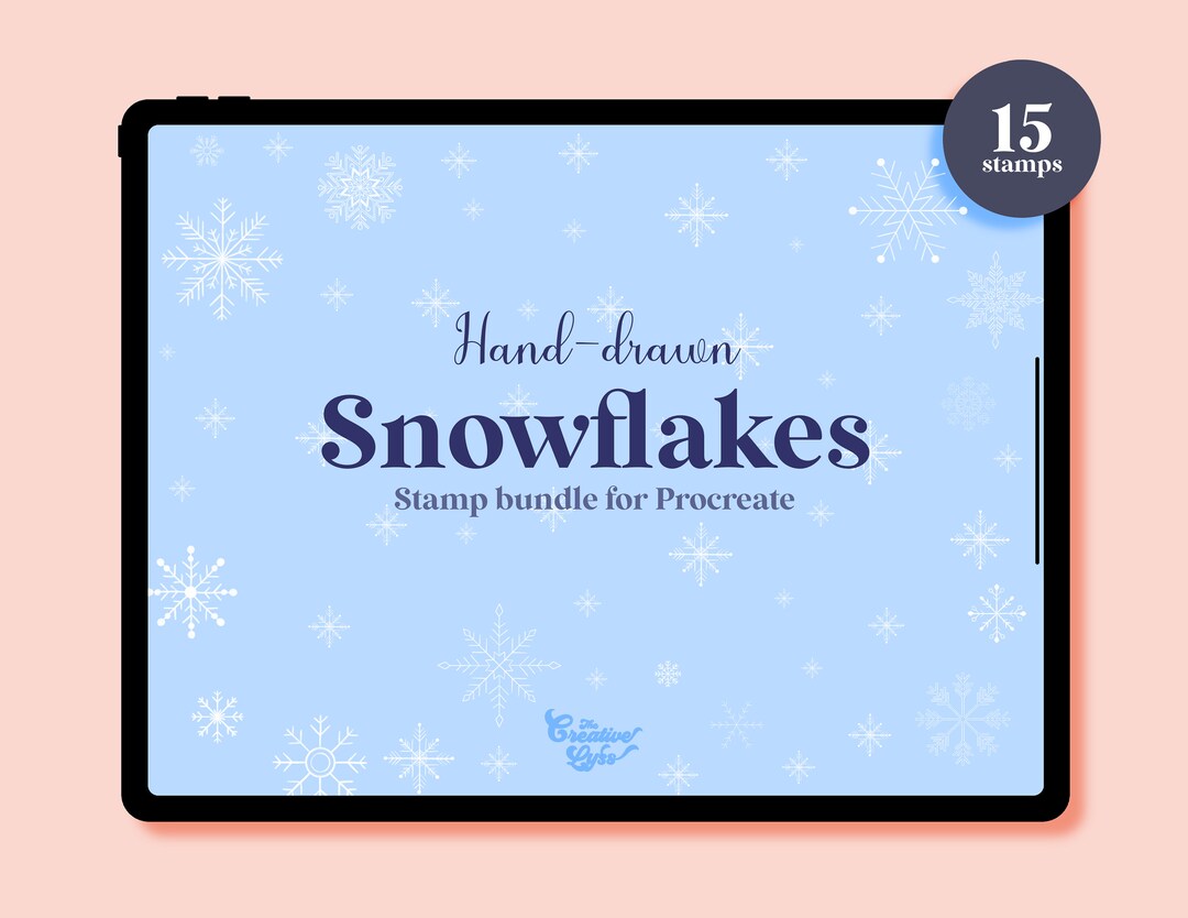 Snowflake Stamp Brushes for Procreate | 15 Stamps | Snowflakes ...