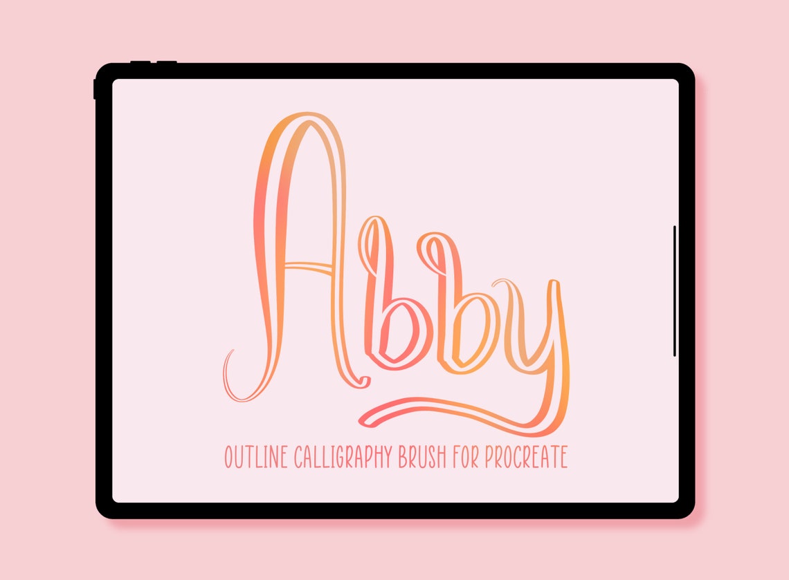 Abby Calligraphy Outline Brush for Procreate Pressure - Etsy