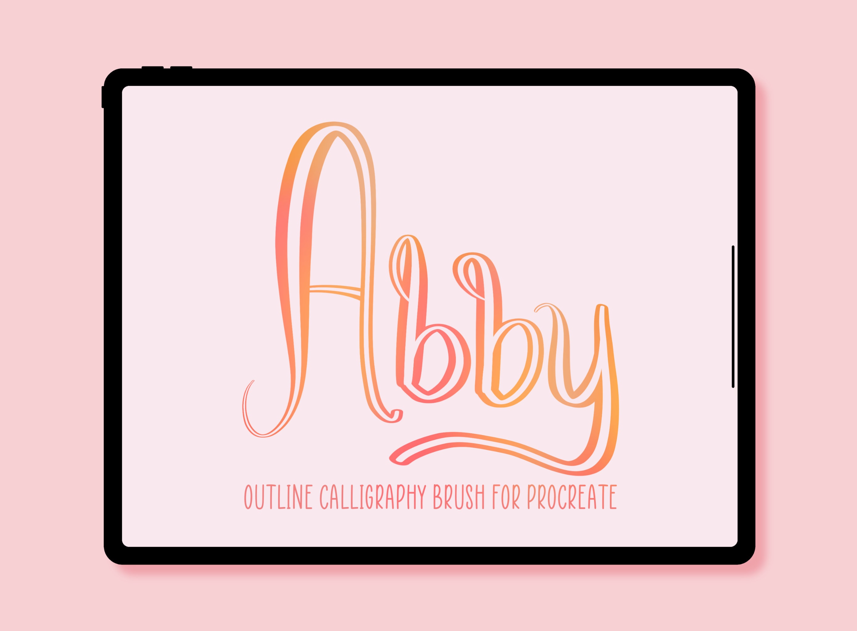 Abby Calligraphy Outline Brush for Procreate | Pressure Sensitive Brush ...