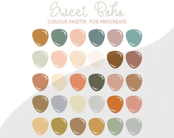 Retro Colour Palette for Procreate 30 Colours/swatches - Etsy Canada