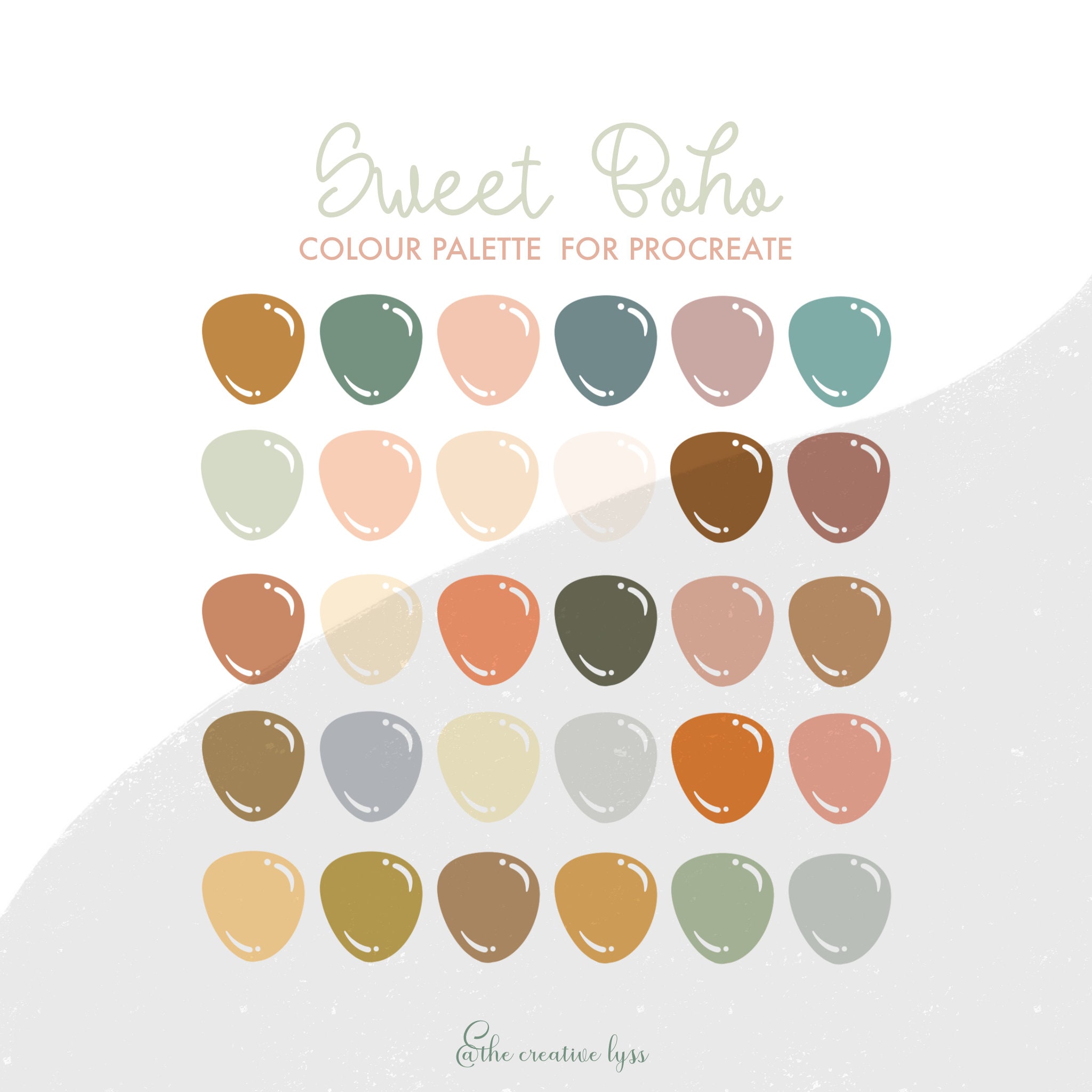 Sweet Boho Colour Palette for Procreate | 30 Colours/swatches - Etsy