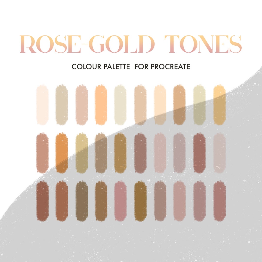 Rose Gold Tones Colour Palette for Procreate | 30 Colours/swatches - Etsy