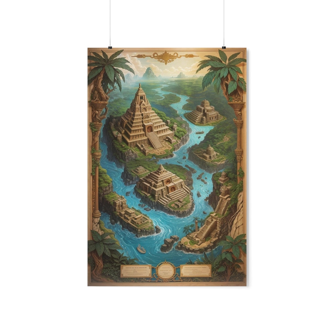 Mythical Lost City Map Posters - Etsy