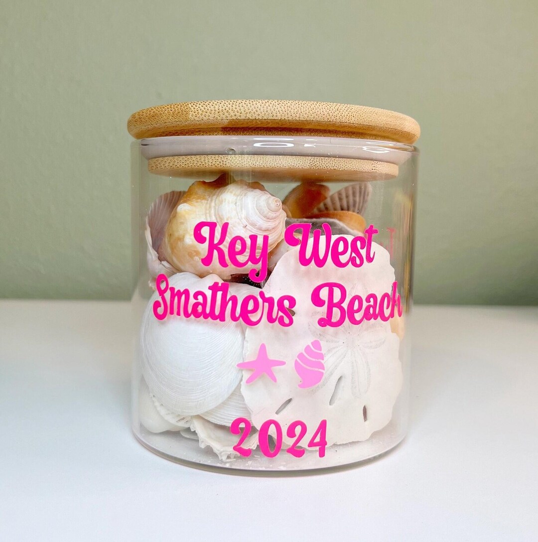 Personalized Seashell Collection Glass Jar With Lid, Sand Keepsake ...