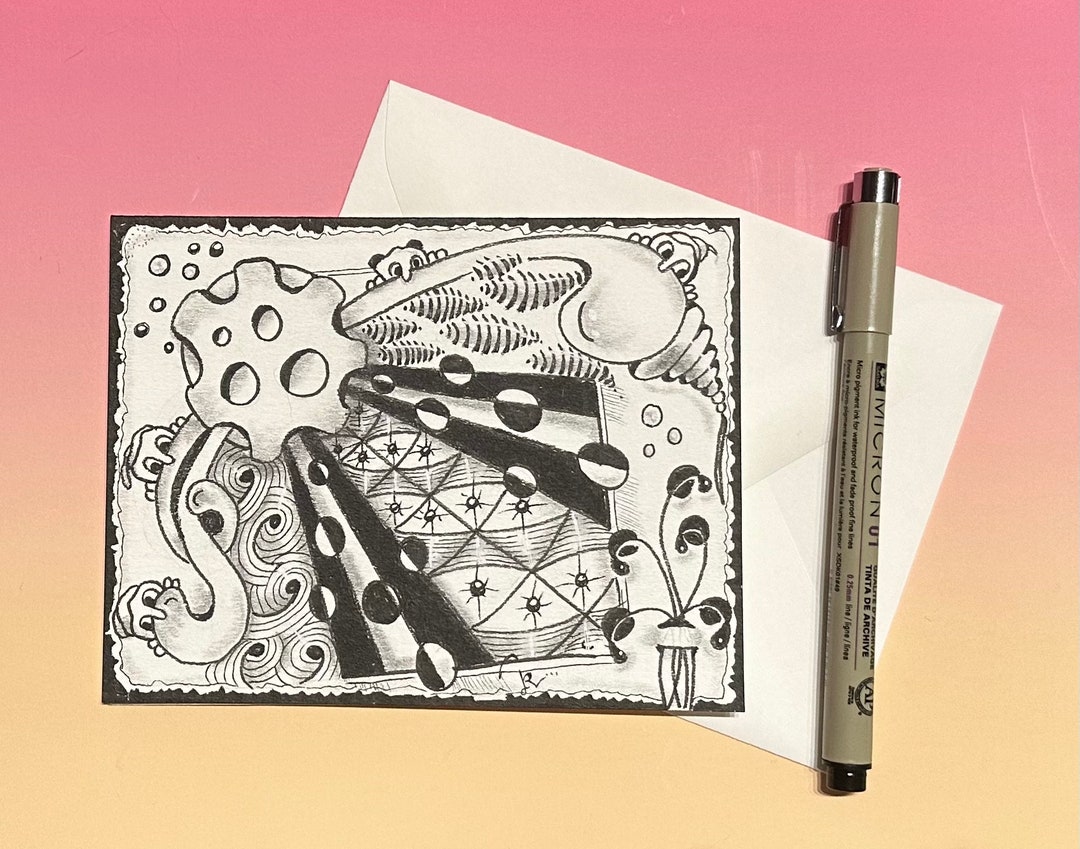 Zentangle® Inspired Individually Hand Drawn Blank Notecards. - Etsy