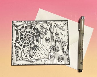 Zentangle® Inspired Individually Hand Drawn Blank Notecards. - Etsy