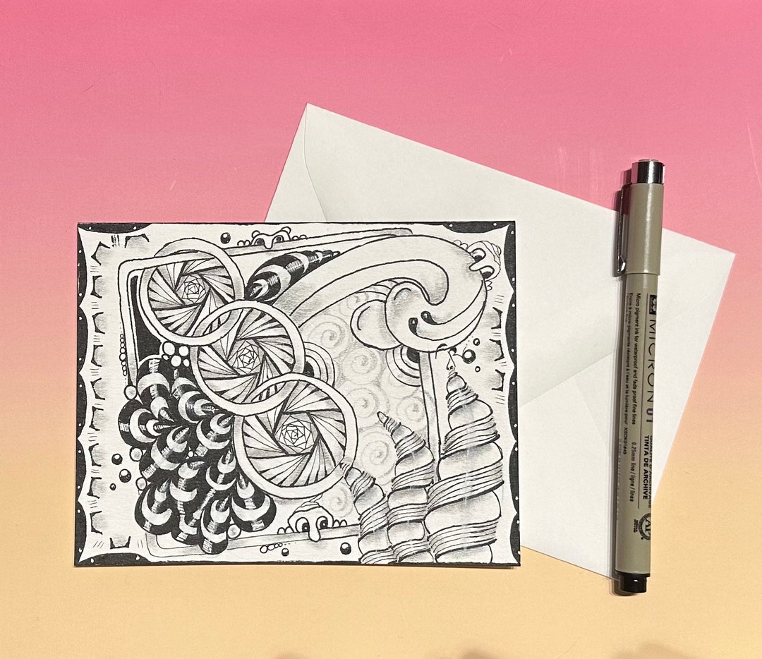 Zentangle® Inspired Individually Hand Drawn Blank Notecards. - Etsy