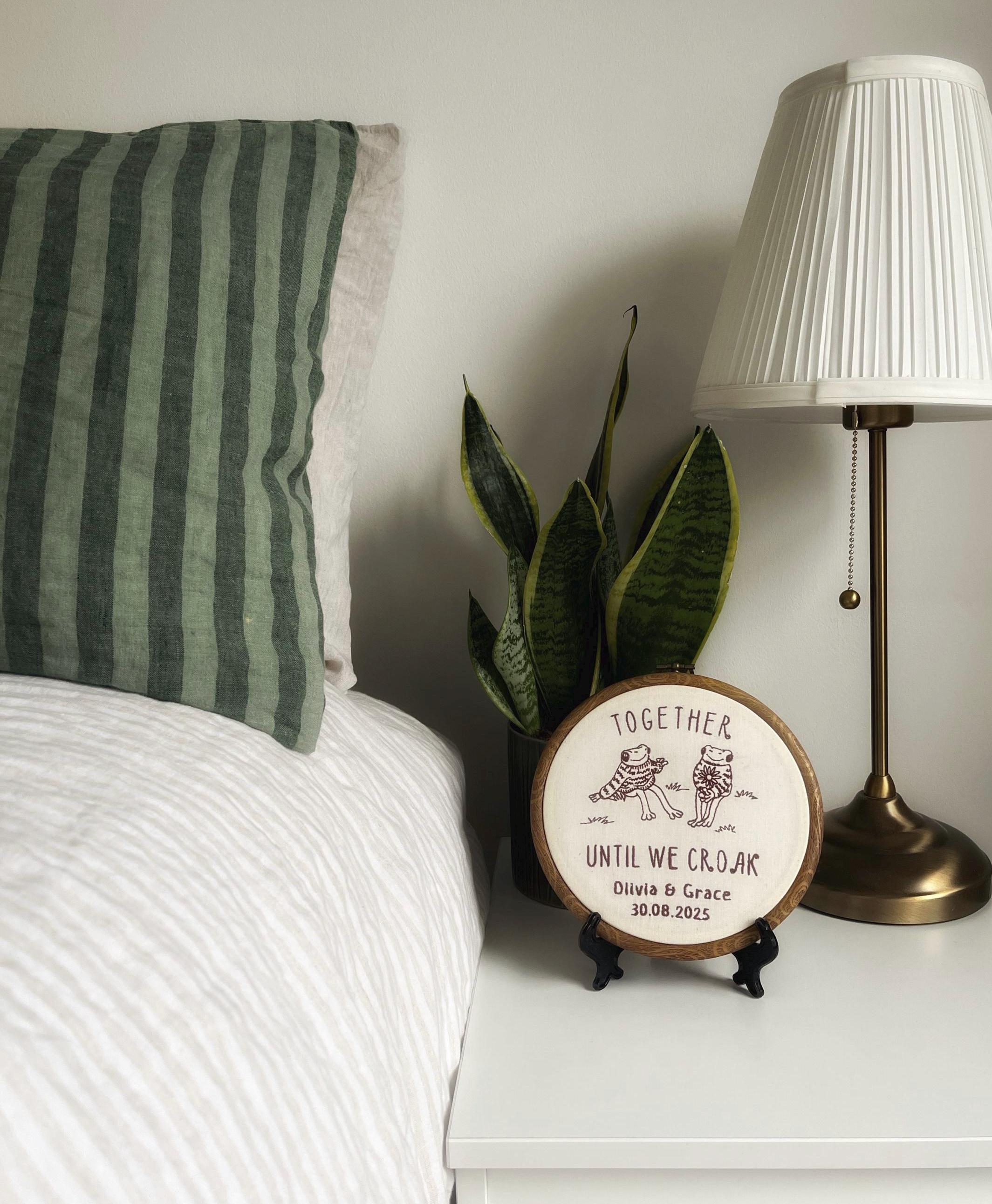 Personalised Frog Wedding Gift Hoop – Custom Couple Names & Date ...