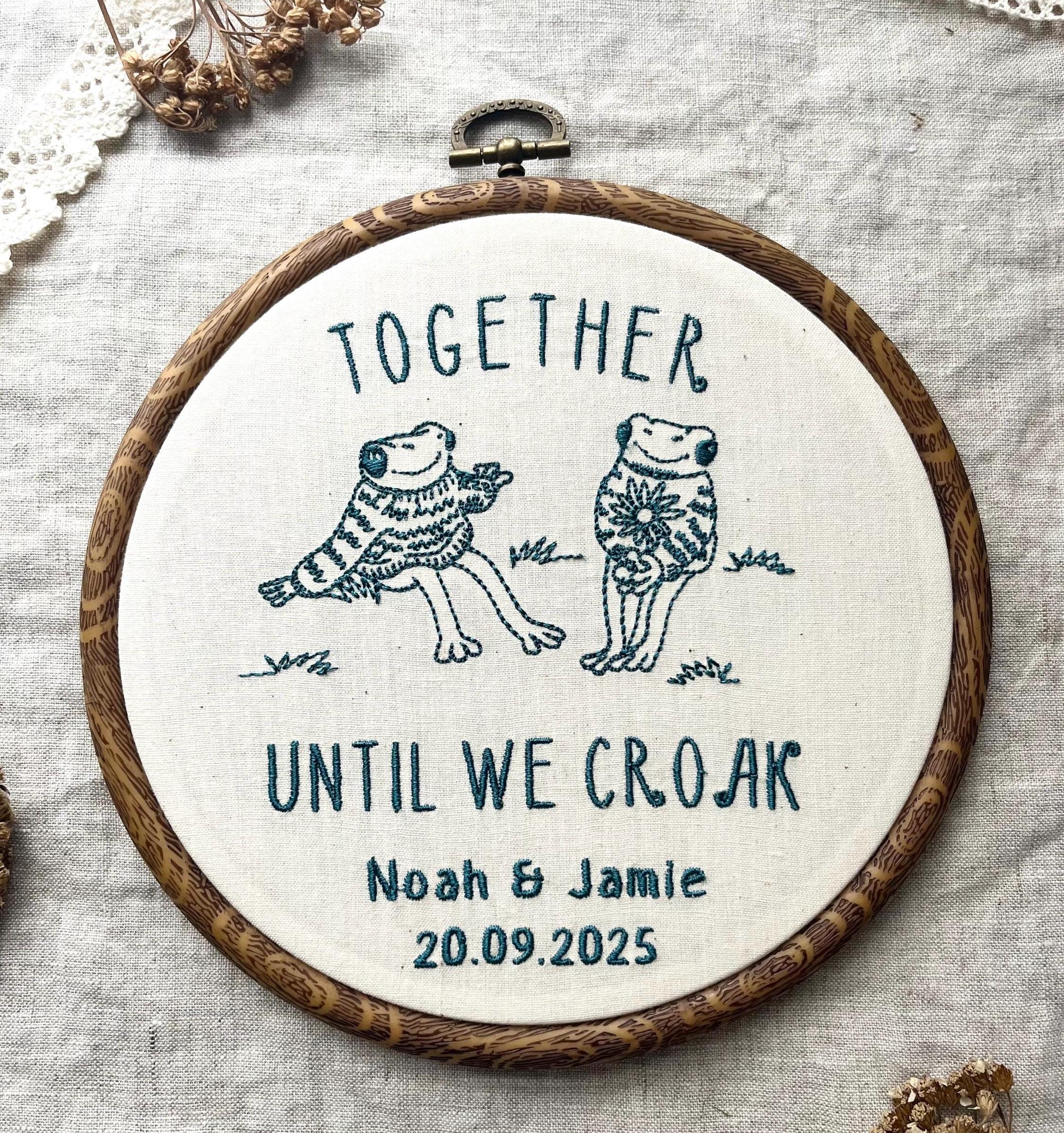 Personalised Frog Wedding Gift Hoop – Custom Couple Names & Date ...