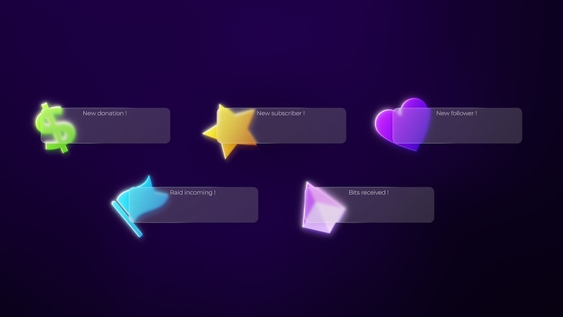 Animated Stream Pack / Stream Package / Overlays / Twitch Assets "glass ...