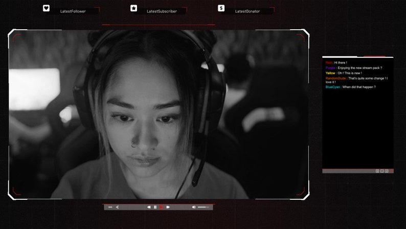 Overlays Futuristic HUD / FUI Animated Stream Assets - Twitch Pack - "satellite" - Etsy