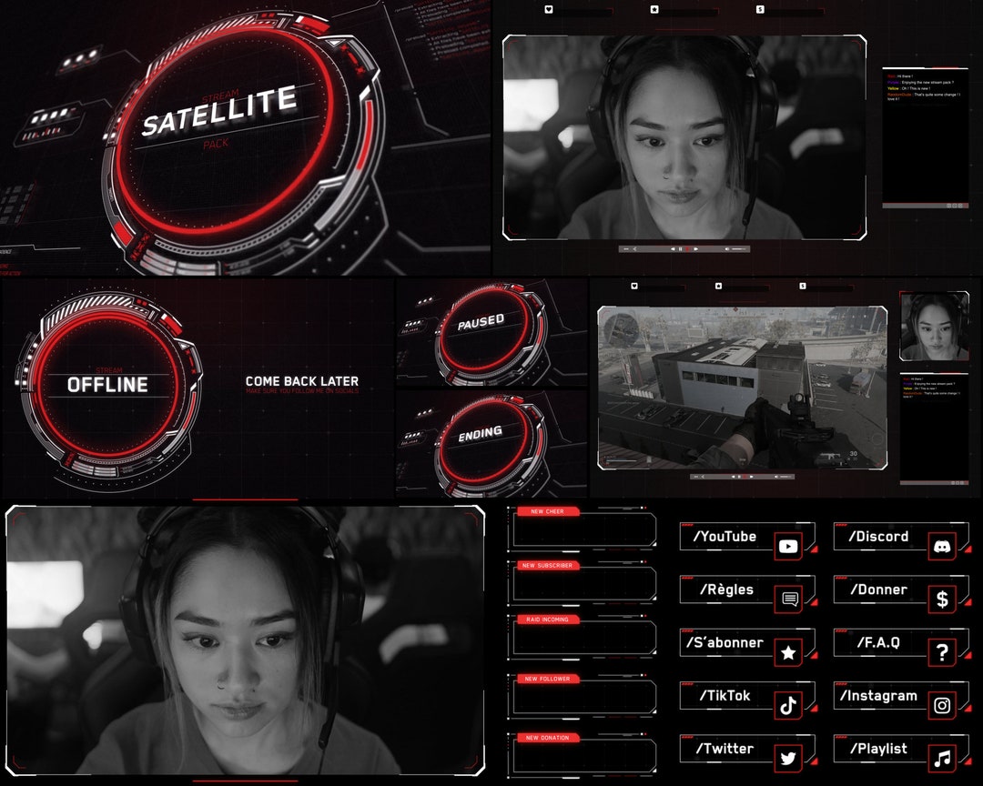 Overlays Futuristic HUD / FUI Animated Stream Assets - Twitch Pack ...