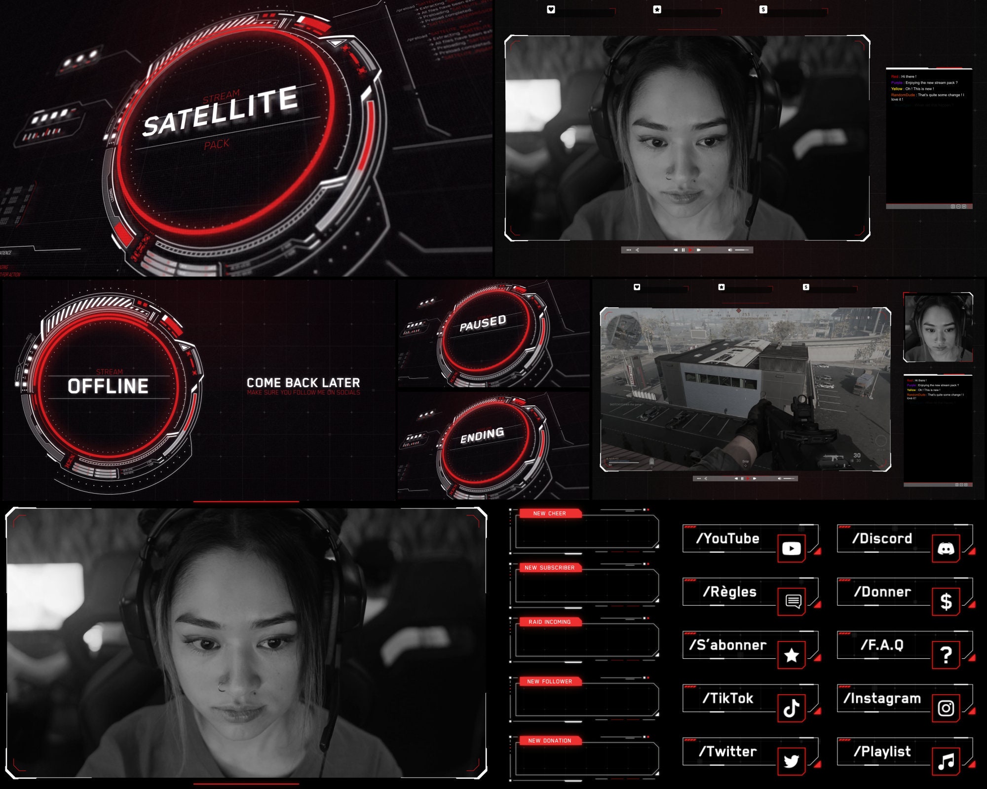 Overlays Futuristic HUD / FUI Animated Stream Assets - Twitch Pack ...